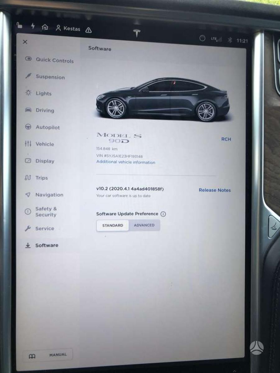 Grey Tesla Model S 2017 in Taurage, with an engine capacity of 0.00 L and mileage of 155 thousand km for 19100 €, photo 9 on AUTOMOTO.COM.LV
