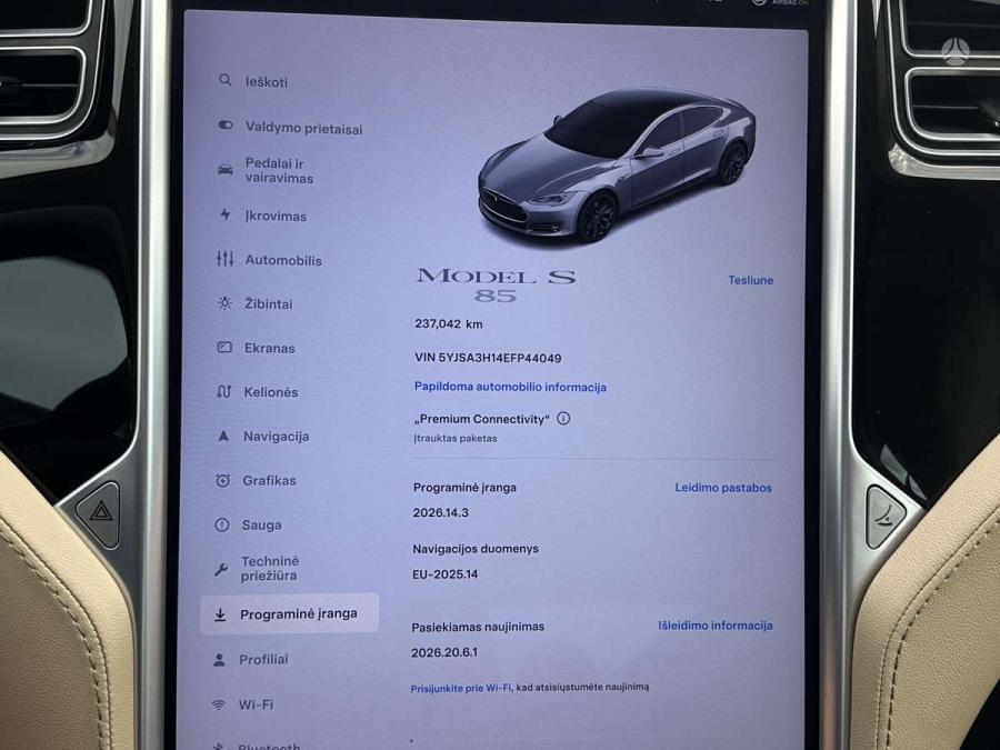 Pelēks Tesla Model S 2014 Viļņa, ar dzinēja tilpumu 0.00 L un nobraukumu 237 tūkst. km par 13500 €, foto 21 vietnē AUTOMOTO.COM.LV