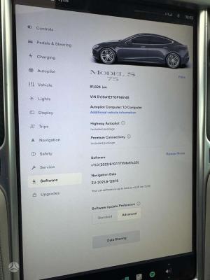 Pelēks Tesla Model S 2016 Gargždai, ar dzinēja tilpumu 0.00 L un nobraukumu 82 tūkst. km par 17500 €, foto 11 vietnē AUTOMOTO.COM.LV