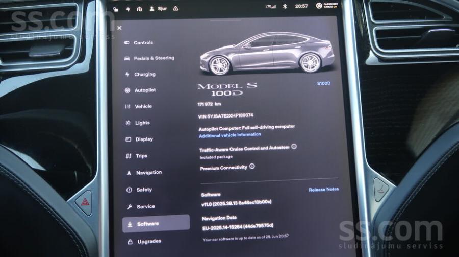 Pelēks Tesla Model S 2017 Rīga, ar dzinēja tilpumu 0.00 L un nobraukumu 172 tūkst. km par 20150 €, foto 18 vietnē AUTOMOTO.COM.LV