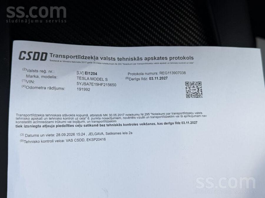 Pelēks Tesla Model S 2017 Jelgava, ar dzinēja tilpumu 0.00 L un nobraukumu 0 tūkst. km par 18900 €, foto 21 vietnē AUTOMOTO.COM.LV