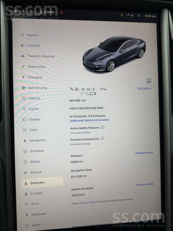 Pelēks Tesla Model S 2018 Rīga, ar dzinēja tilpumu 0.00 L un nobraukumu 265 tūkst. km par 16777 €, foto 7 vietnē AUTOMOTO.COM.LV