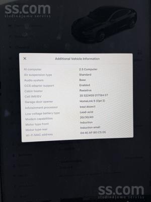 Pelēks Tesla Model S 2018 Rīga, ar dzinēja tilpumu 0.00 L un nobraukumu 265 tūkst. km par 16777 €, foto 9 vietnē AUTOMOTO.COM.LV