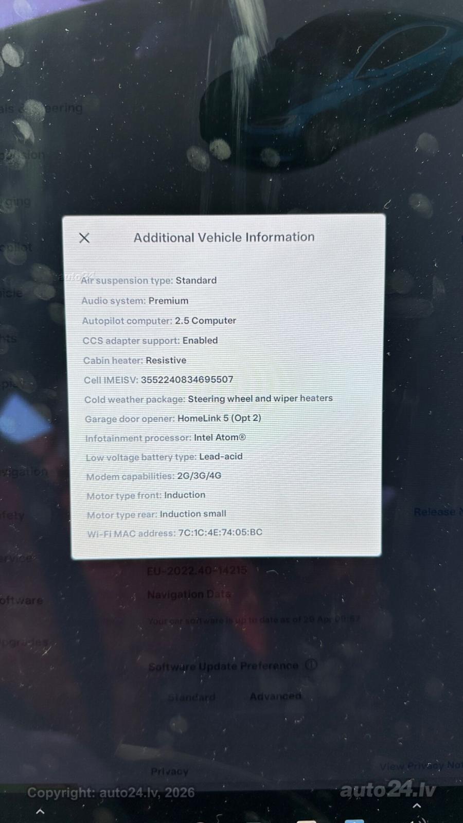Grey Tesla Model S 2018 in Tallinn, with an engine capacity of 0.00 L and mileage of 220 thousand km for 21500 €, photo 12 on AUTOMOTO.COM.LV