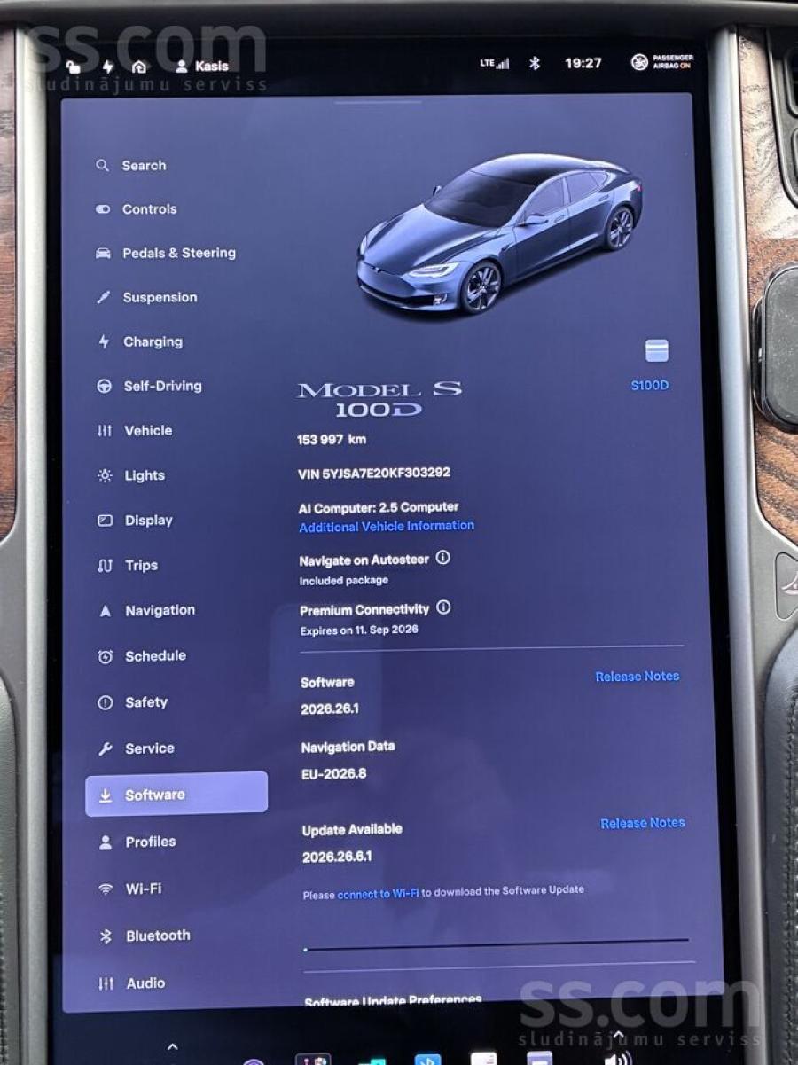 Pelēks Tesla Model S 2019 Rīga, ar dzinēja tilpumu 0.00 L un nobraukumu 154 tūkst. km par 23550 €, foto 17 vietnē AUTOMOTO.COM.LV