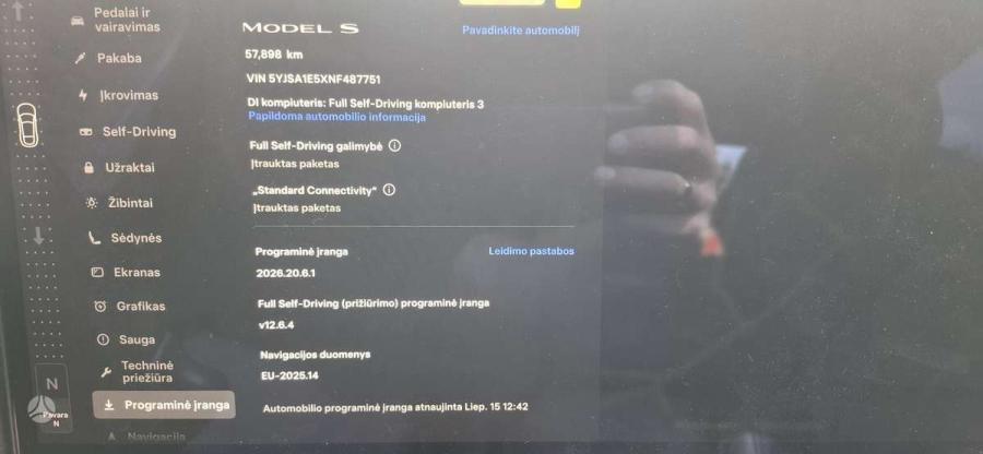 Серый Тесла Модель С 2022 в Вильнюс, объемом двигателя 0.00 л и пробегом 58 тыс. км за 37900 €, фото 17 на AUTOMOTO.COM.LV