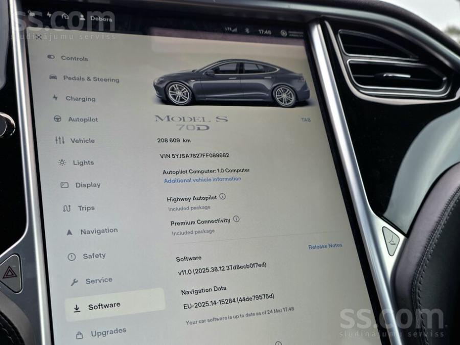 Pelēks Tesla Model S 2015 Jelgava, ar dzinēja tilpumu 0.00 L un nobraukumu 208 tūkst. km par 14500 €, foto 25 vietnē AUTOMOTO.COM.LV
