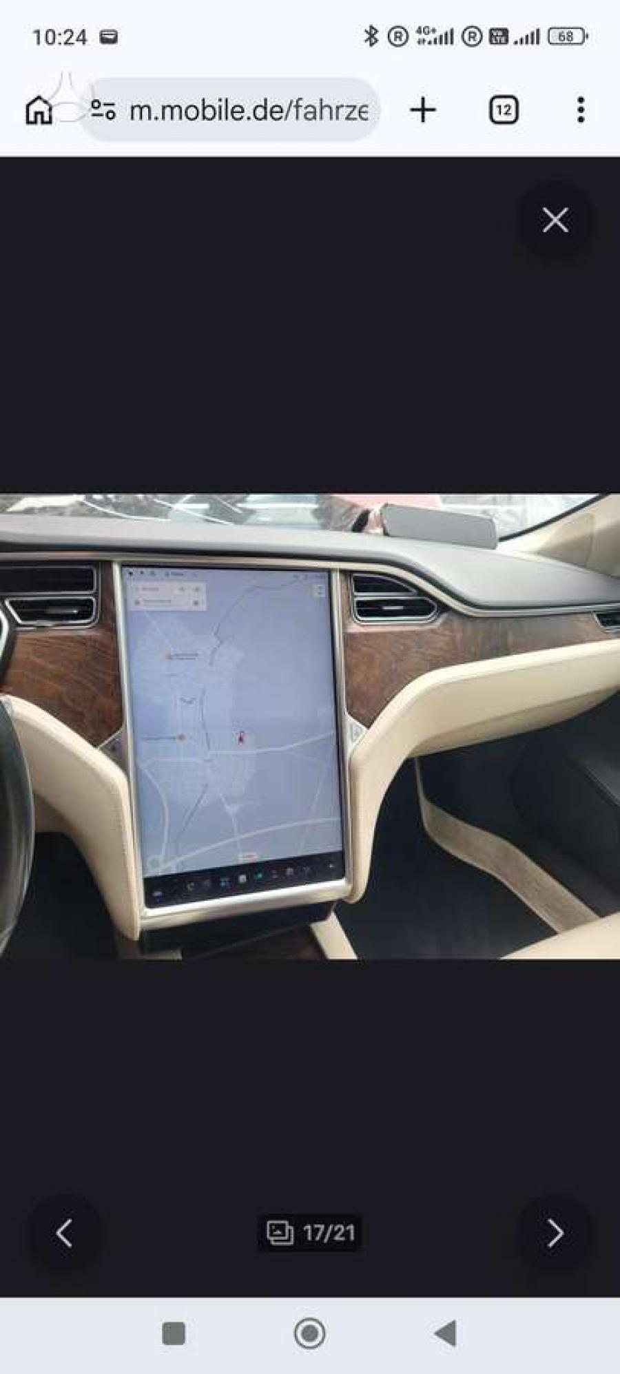 Grey Tesla Model S 2015 in Taurage, with an engine capacity of 0.00 L and mileage of 93 thousand km for 8950 €, photo 13 on AUTOMOTO.COM.LV