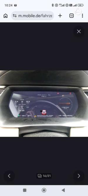 Grey Tesla Model S 2015 in Taurage, with an engine capacity of 0.00 L and mileage of 93 thousand km for 8950 €, photo 14 on AUTOMOTO.COM.LV