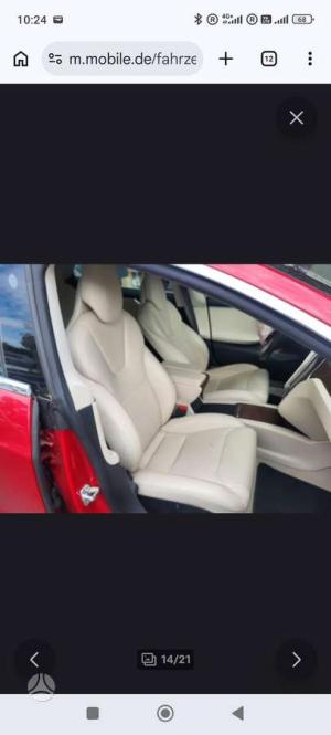 Grey Tesla Model S 2015 in Taurage, with an engine capacity of 0.00 L and mileage of 93 thousand km for 8950 €, photo 16 on AUTOMOTO.COM.LV