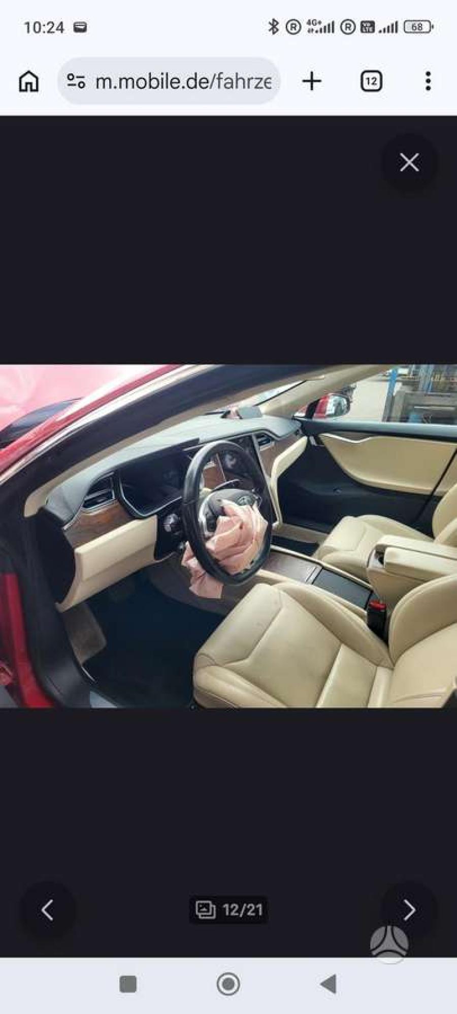 Grey Tesla Model S 2015 in Taurage, with an engine capacity of 0.00 L and mileage of 93 thousand km for 8950 €, photo 18 on AUTOMOTO.COM.LV