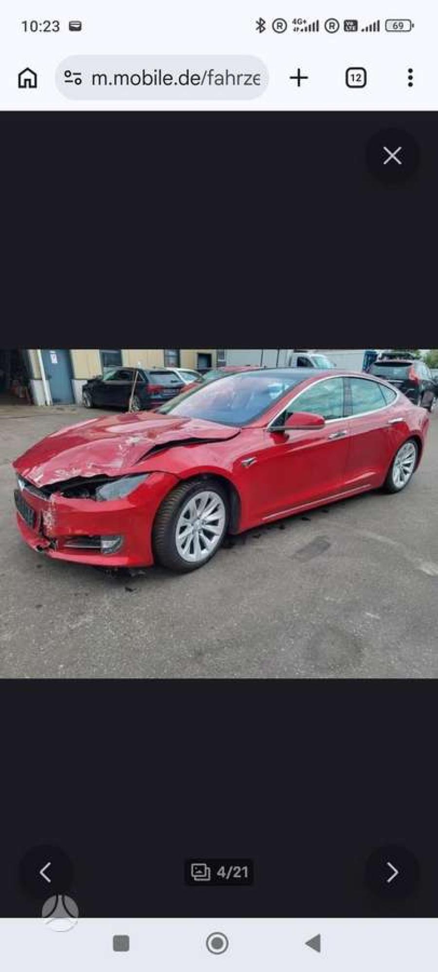 Grey Tesla Model S 2015 in Taurage, with an engine capacity of 0.00 L and mileage of 93 thousand km for 8950 €, photo 23 on AUTOMOTO.COM.LV