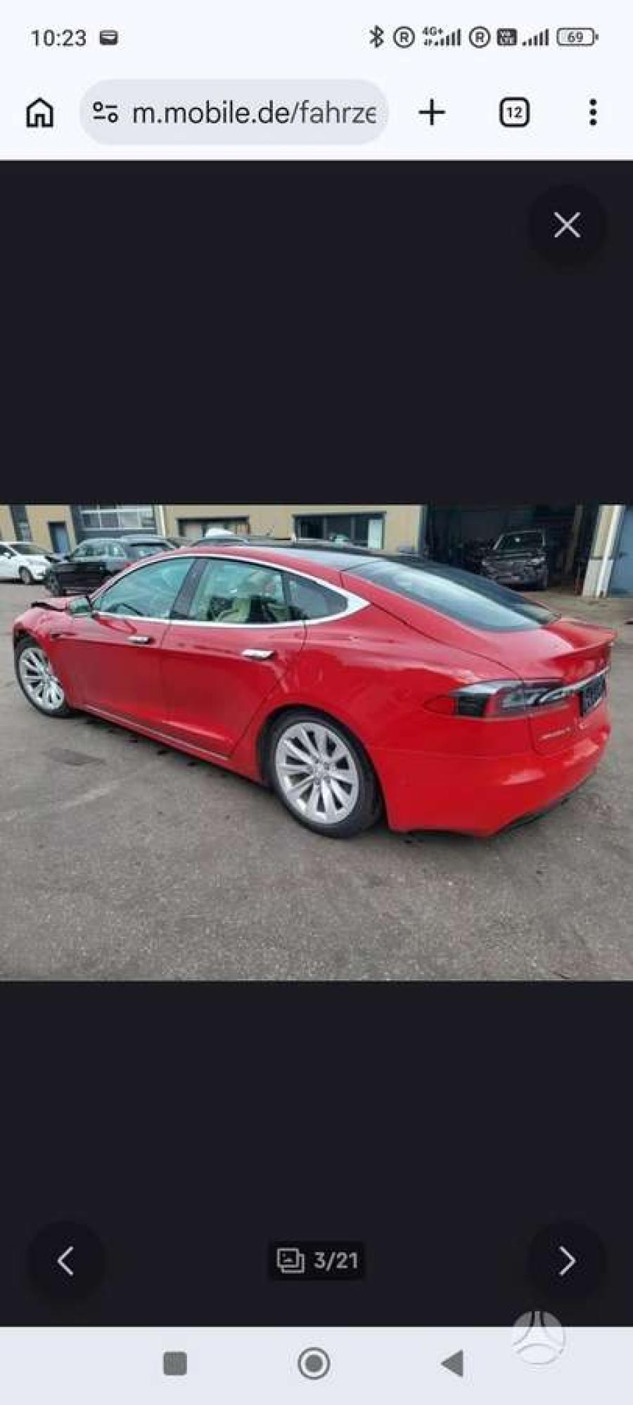 Grey Tesla Model S 2015 in Taurage, with an engine capacity of 0.00 L and mileage of 93 thousand km for 8950 €, photo 24 on AUTOMOTO.COM.LV