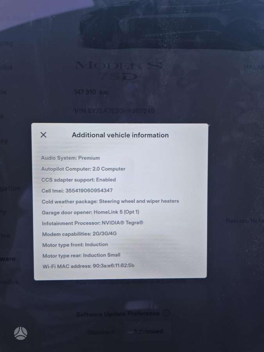Grey Tesla Model S 2017 in Kaunas, with an engine capacity of 0.00 L and mileage of 147 thousand km for 17999 €, photo 35 on AUTOMOTO.COM.LV