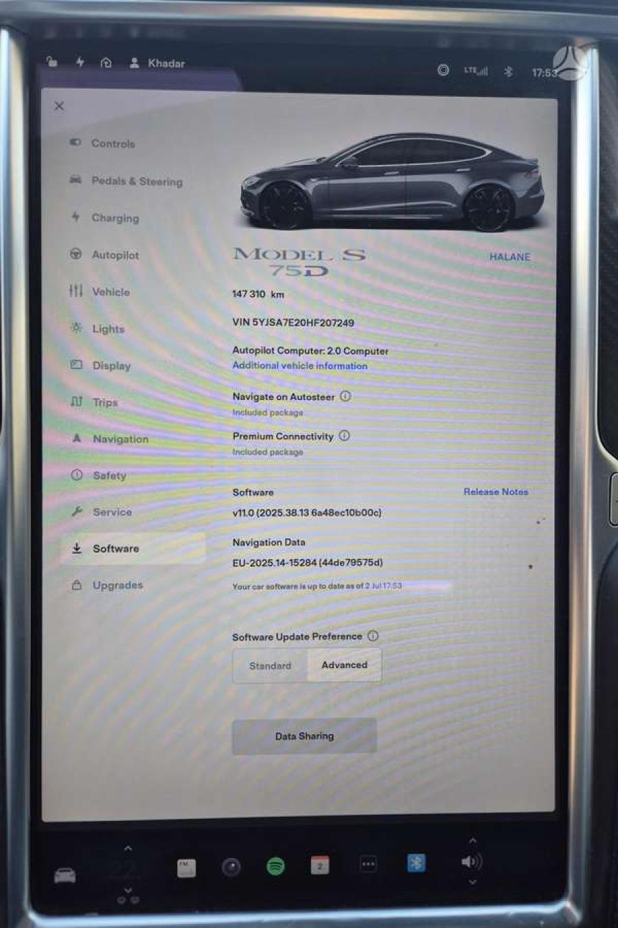 Grey Tesla Model S 2017 in Kaunas, with an engine capacity of 0.00 L and mileage of 147 thousand km for 17999 €, photo 36 on AUTOMOTO.COM.LV