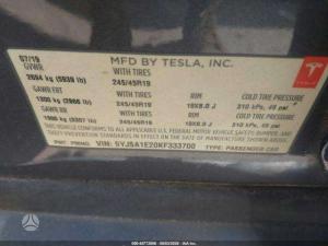 Pelēks Tesla Model S 2019 Klaipėda, ar dzinēja tilpumu 0.00 L un nobraukumu 99 tūkst. km par 10000 €, foto 11 vietnē AUTOMOTO.COM.LV