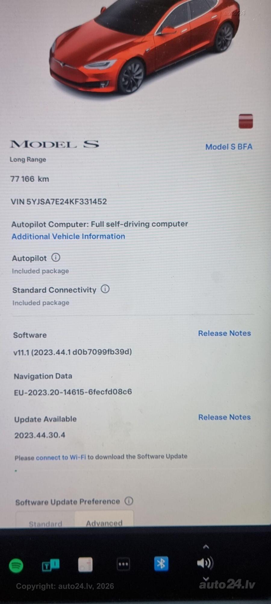 Red Tesla Model S 2019 in Tallinn, with an engine capacity of 0.00 L and mileage of 105 thousand km for 31000 €, photo 13 on AUTOMOTO.COM.LV