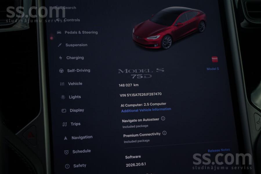 Sarkans Tesla Model S 2018 Jelgava, ar dzinēja tilpumu 0.00 L un nobraukumu 148 tūkst. km par 18900 €, foto 15 vietnē AUTOMOTO.COM.LV