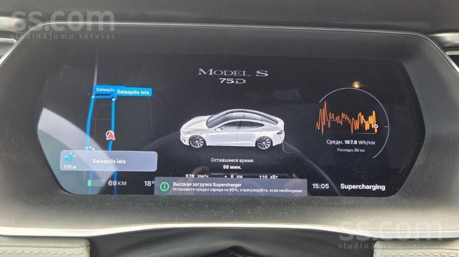 Tesla Model S 2016 in Riga, with an engine capacity of 0.00 L and mileage of 213 thousand km for 19400 €, photo 9 on AUTOMOTO.COM.LV