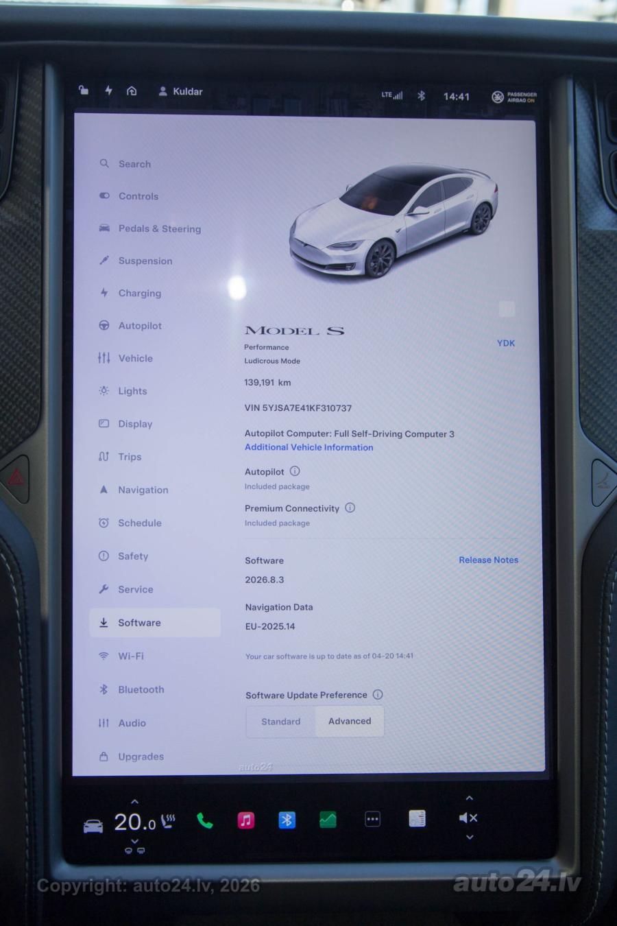 Белый Тесла Модель С 2019 в Таллин, объемом двигателя 0.00 л и пробегом 140 тыс. км за 35990 €, фото 16 на AUTOMOTO.COM.LV