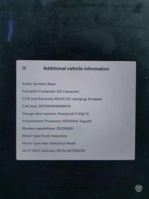 White Tesla Model S 2017 in Kaunas, with an engine capacity of 0.00 L and mileage of 175 thousand km for 18600 €, photo 15 on AUTOMOTO.COM.LV