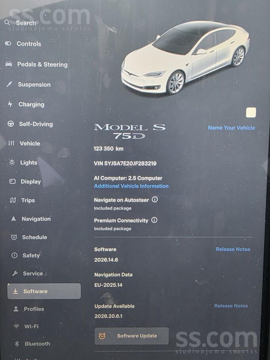 Balts Tesla Model S 2018 Jelgava, ar dzinēja tilpumu 0.00 L un nobraukumu 123 tūkst. km par 11500 €, foto 13 vietnē AUTOMOTO.COM.LV