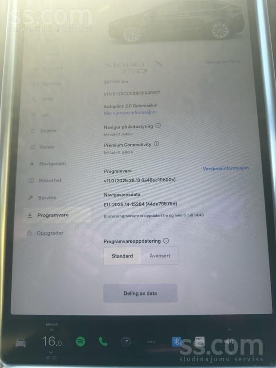 Melns Tesla Model X 2017 Rīga, ar dzinēja tilpumu 0.00 L un nobraukumu 268 tūkst. km par 17777 €, foto 8 vietnē AUTOMOTO.COM.LV
