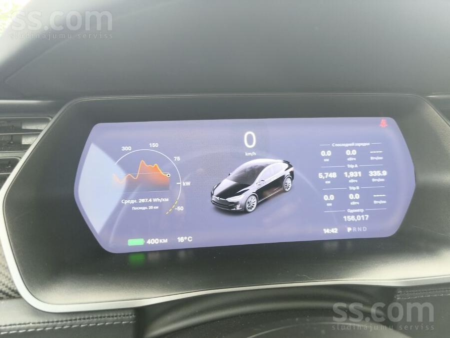 Black Tesla Model X 2018 in Riga, with an engine capacity of 0.00 L and mileage of 156 thousand km for 31000 €, photo 13 on AUTOMOTO.COM.LV