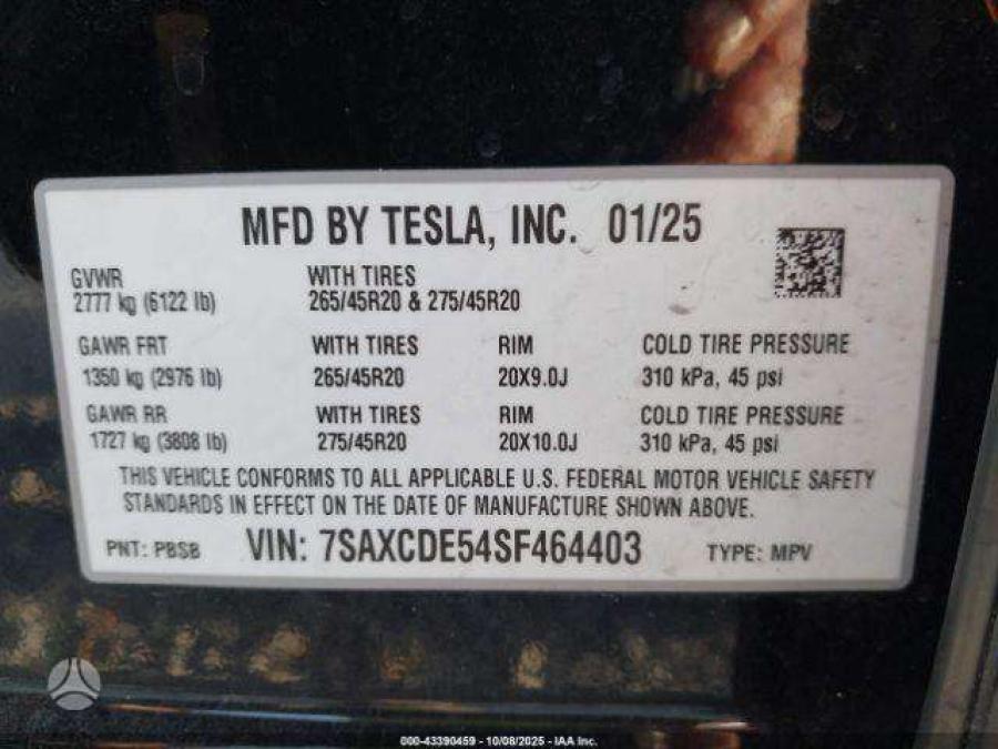 Melns Tesla Model X 2025 Klaipėda, ar dzinēja tilpumu 0.00 L un nobraukumu 6 tūkst. km par 15100 €, foto 14 vietnē AUTOMOTO.COM.LV