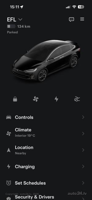 Black Tesla Model X 2018 in Tallinn, with an engine capacity of 0.00 L and mileage of 159 thousand km for 25900 €, photo 18 on AUTOMOTO.COM.LV