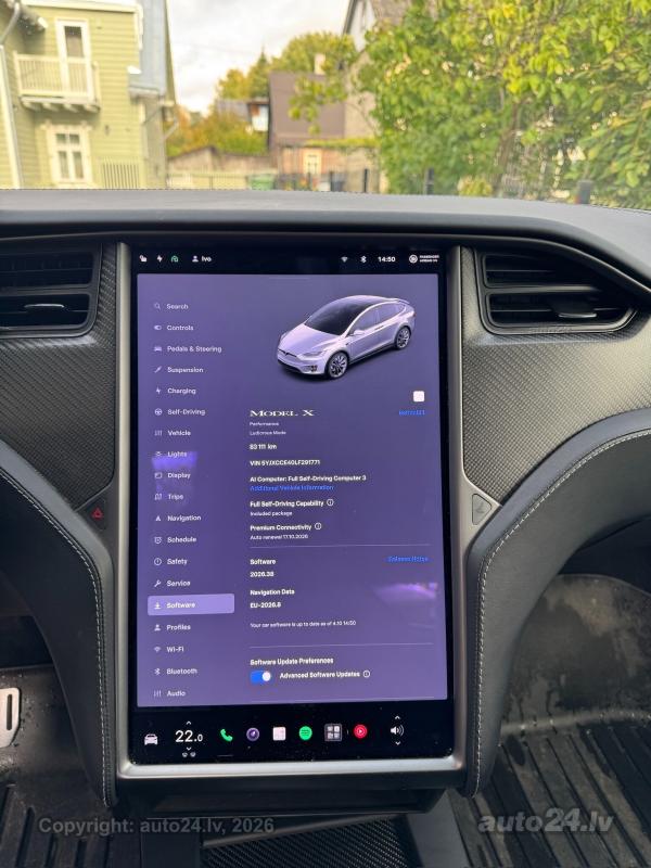 Black Tesla Model X 2020 in Tallinn, with an engine capacity of 0.00 L and mileage of 83 thousand km for 47900 €, photo 7 on AUTOMOTO.COM.LV