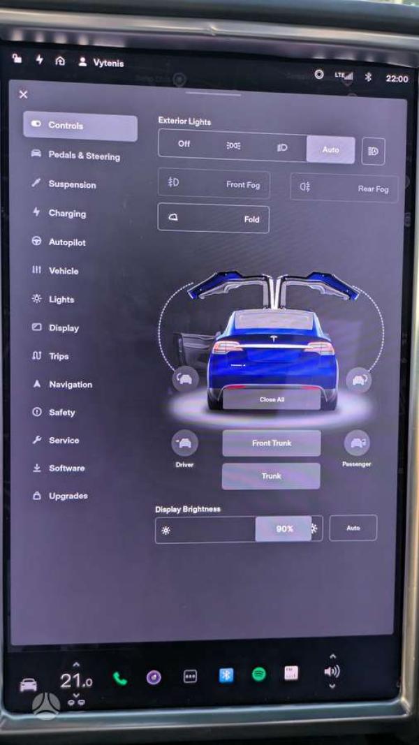 Zils Tesla Model X 2017 Viļņa, ar dzinēja tilpumu 0.00 L un nobraukumu 167 tūkst. km par 18900 €, foto 8 vietnē AUTOMOTO.COM.LV