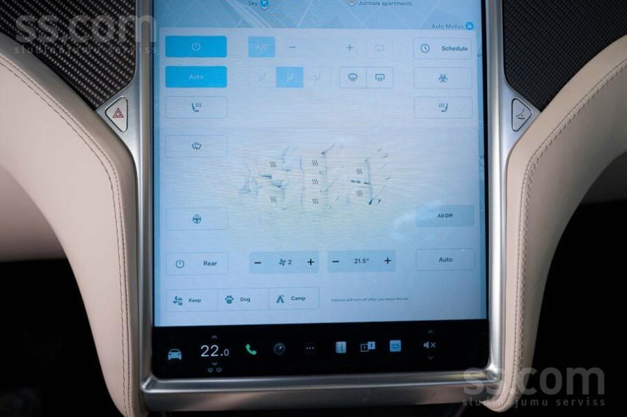 Blue Tesla Model X 2018 in Riga, with an engine capacity of 0.00 L and mileage of 136 thousand km for 30900 €, photo 31 on AUTOMOTO.COM.LV