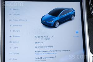 Blue Tesla Model X 2018 in Riga, with an engine capacity of 0.00 L and mileage of 136 thousand km for 30900 €, photo 32 on AUTOMOTO.COM.LV