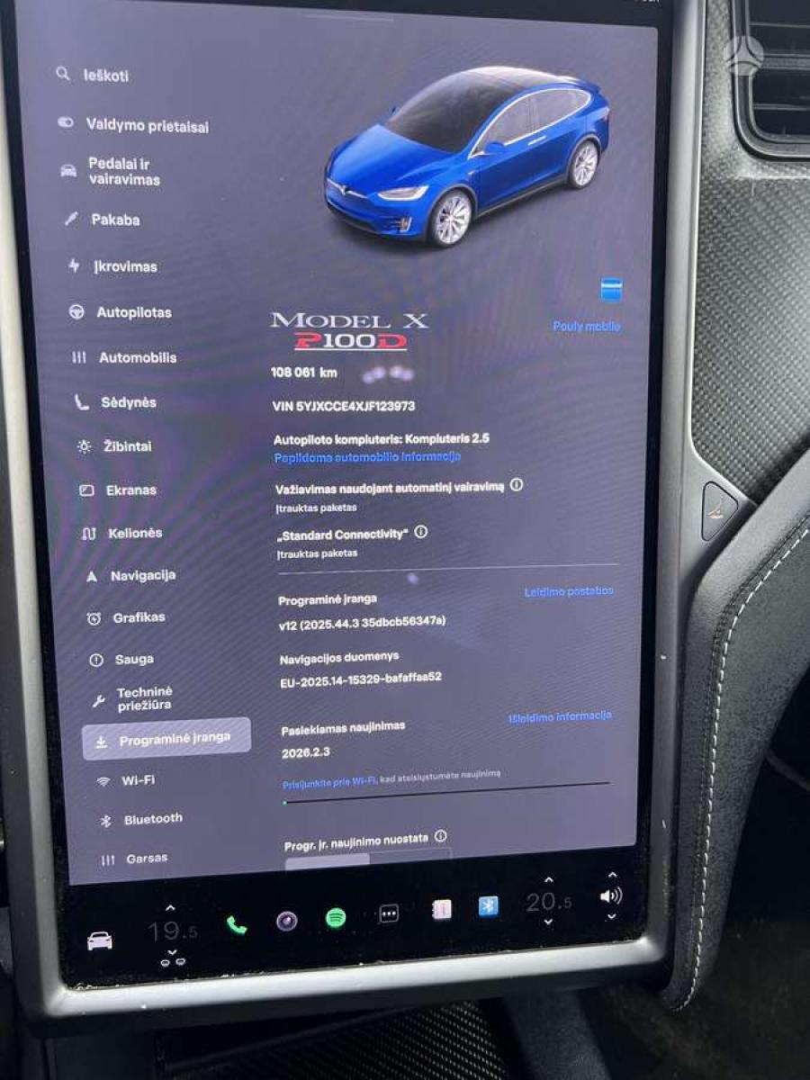 Blue Tesla Model X 2018 in Kaunas, with an engine capacity of 0.00 L and mileage of 108 thousand km for 15700 €, photo 13 on AUTOMOTO.COM.LV