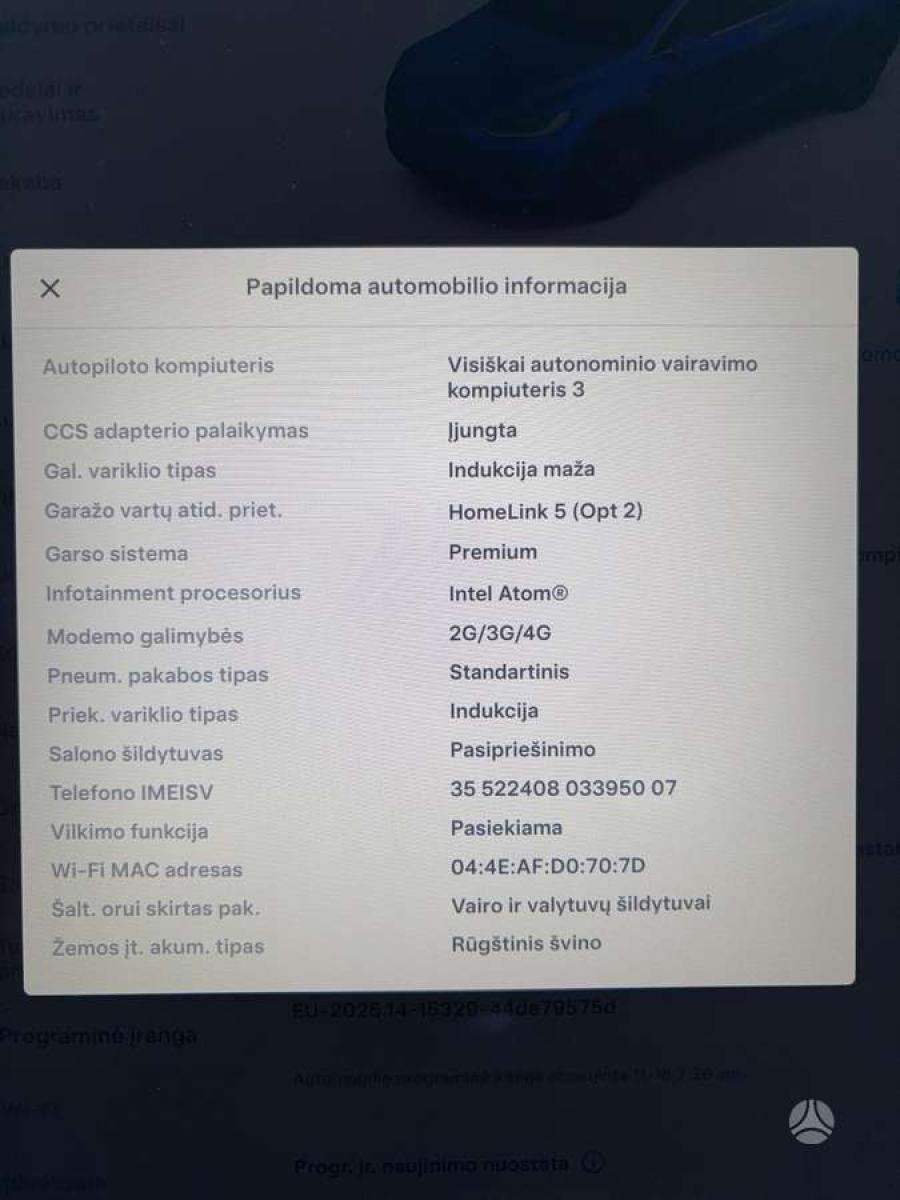Blue Tesla Model X 2018 in Panevezys, with an engine capacity of 0.00 L and mileage of 127 thousand km for 24000 €, photo 11 on AUTOMOTO.COM.LV
