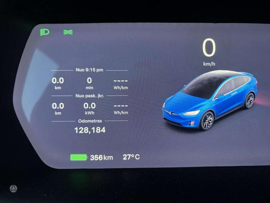 Blue Tesla Model X 2018 in Panevezys, with an engine capacity of 0.00 L and mileage of 127 thousand km for 24000 €, photo 24 on AUTOMOTO.COM.LV