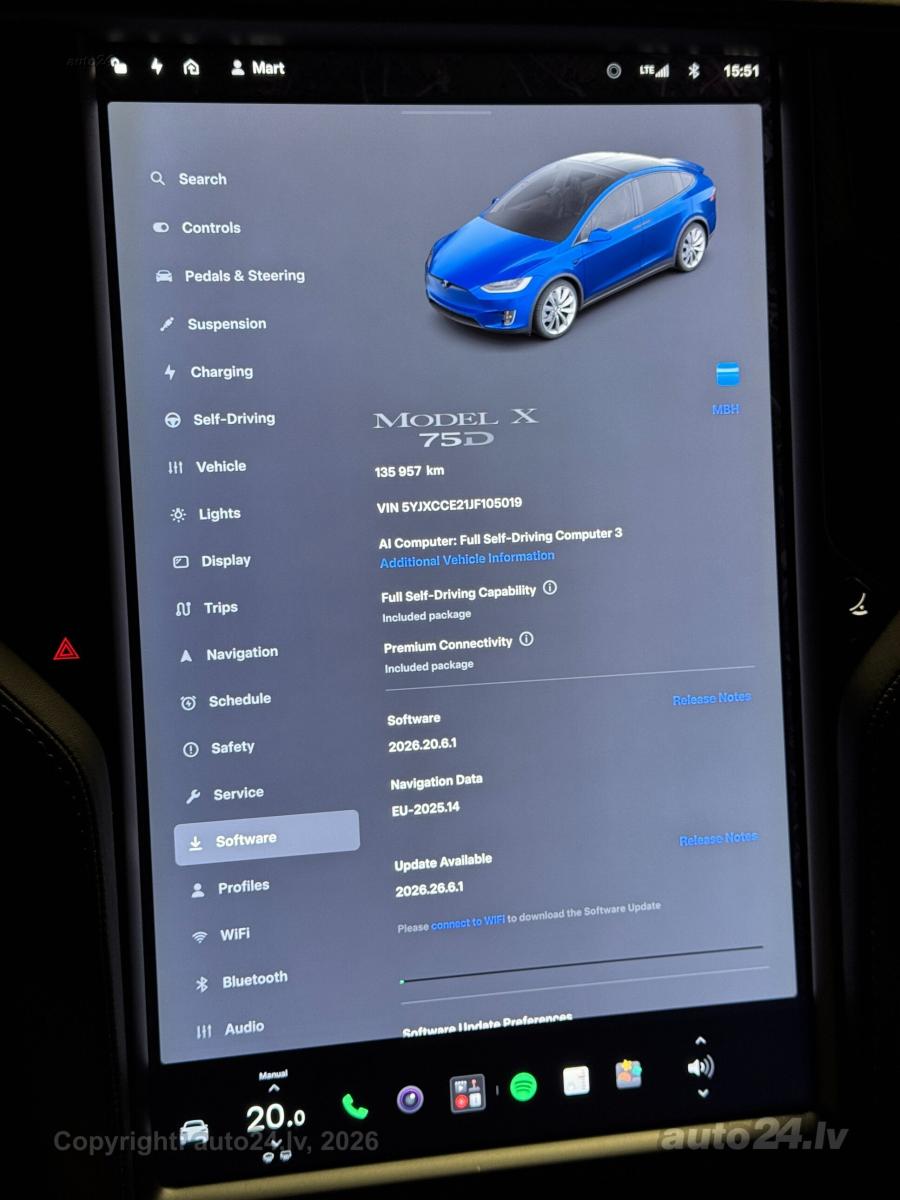 Zils Tesla Model X 2018 Tallina, ar dzinēja tilpumu 0.00 L un nobraukumu 136 tūkst. km par 29900 €, foto 22 vietnē AUTOMOTO.COM.LV