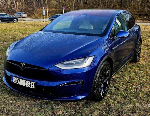 Blue Tesla Model X 2023 in Tallinn, with an engine capacity of 0.00 L and mileage of 8 thousand km for 84900 €, photo 1 on AUTOMOTO.COM.LV
