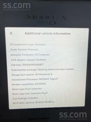 Brūns Tesla Model X 2016 Rīga, ar dzinēja tilpumu 0.00 L un nobraukumu 182 tūkst. km par 27590 €, foto 26 vietnē AUTOMOTO.COM.LV