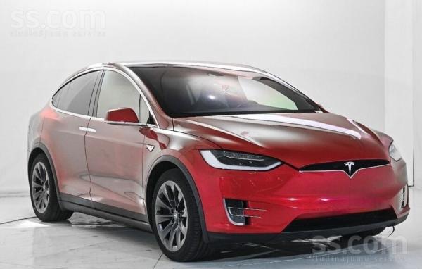 Sarkans Tesla Model X 2017 Rīga, ar dzinēja tilpumu 0.00 L un nobraukumu 163 tūkst. km par 18777 €, foto 1 vietnē AUTOMOTO.COM.LV