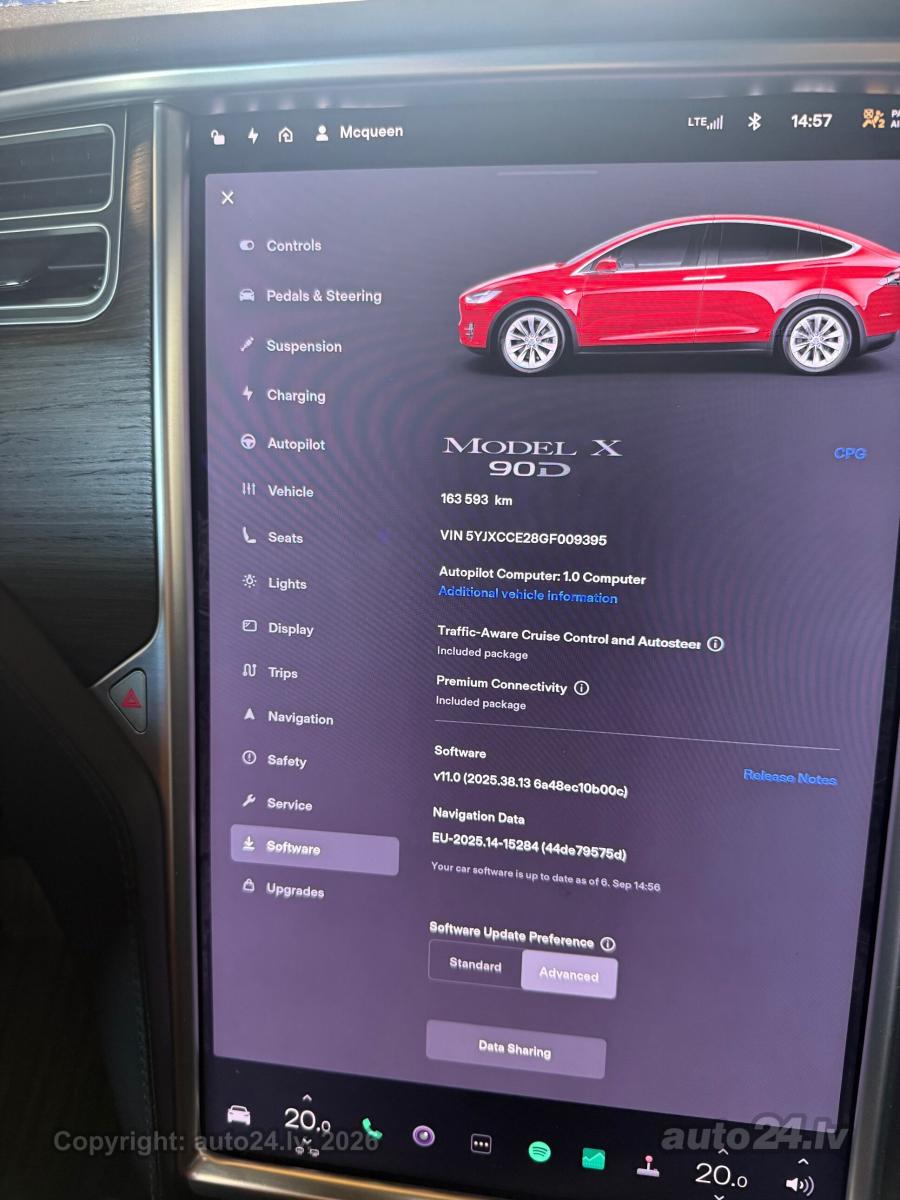 Sarkans Tesla Model X 2016 Pērnava, ar dzinēja tilpumu 0.00 L un nobraukumu 164 tūkst. km par 23999 €, foto 12 vietnē AUTOMOTO.COM.LV