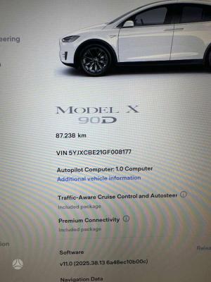 Белый Тесла Модель X 2017 в Вильнюс, объемом двигателя 0.00 л и пробегом 87 тыс. км за 23900 €, фото 7 на AUTOMOTO.COM.LV