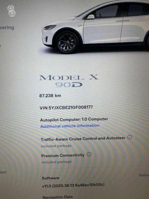 Balts Tesla Model X 2017 Viļņa, ar dzinēja tilpumu 0.00 L un nobraukumu 88 tūkst. km par 21900 €, foto 17 vietnē AUTOMOTO.COM.LV