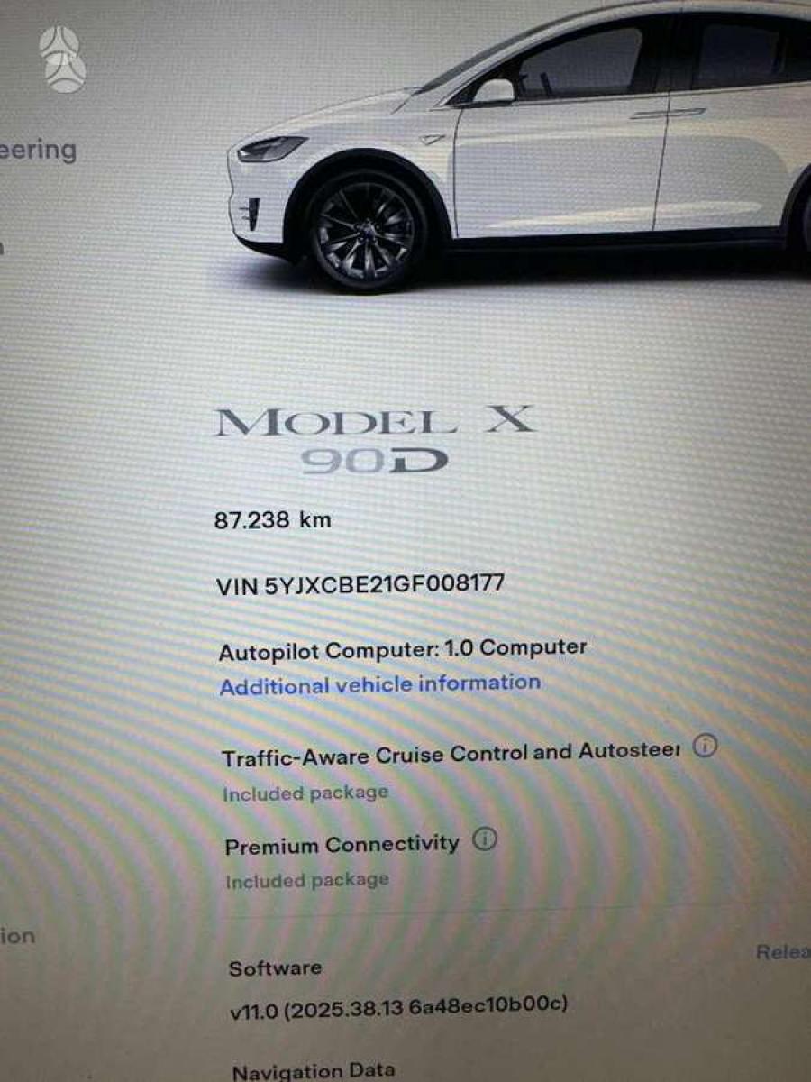 Balts Tesla Model X 2017 Viļņa, ar dzinēja tilpumu 0.00 L un nobraukumu 88 tūkst. km par 21900 €, foto 17 vietnē AUTOMOTO.COM.LV