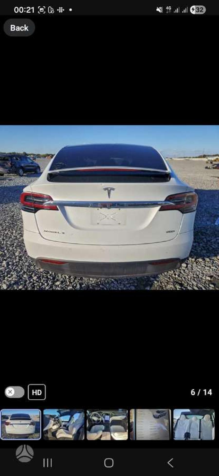 Balts Tesla Model X 2018 Klaipėda, ar dzinēja tilpumu 0.00 L un nobraukumu 75 tūkst. km par 17500 €, foto 6 vietnē AUTOMOTO.COM.LV
