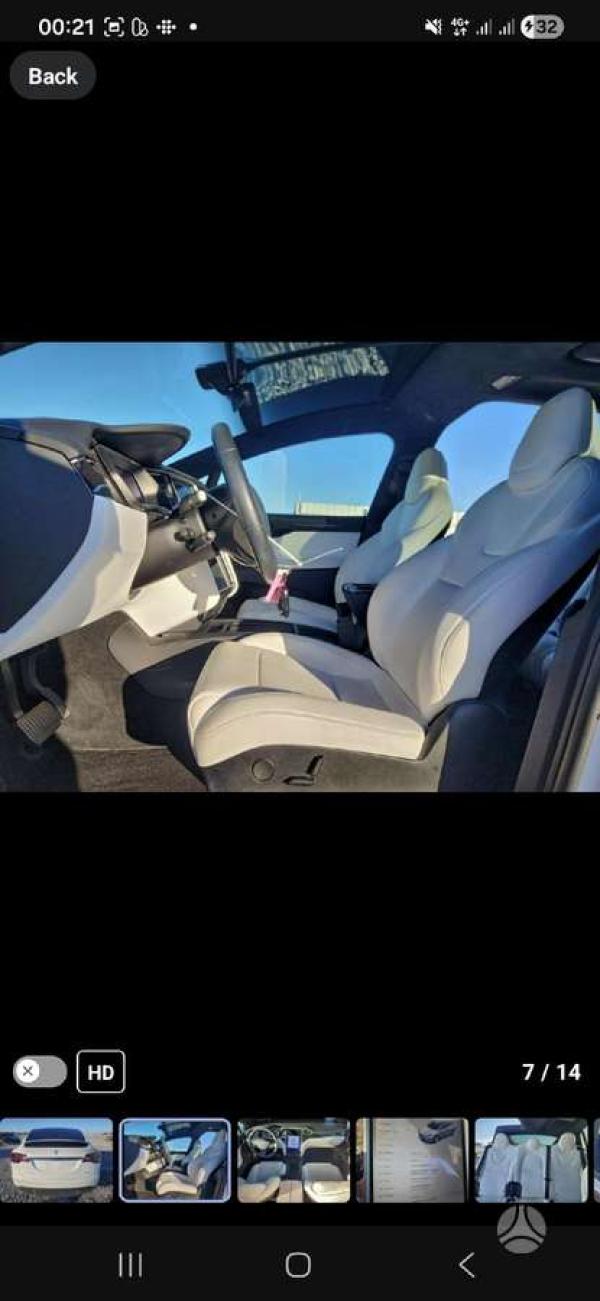 White Tesla Model X 2018 in Klaipeda, with an engine capacity of 0.00 L and mileage of 75 thousand km for 17500 €, photo 7 on AUTOMOTO.COM.LV