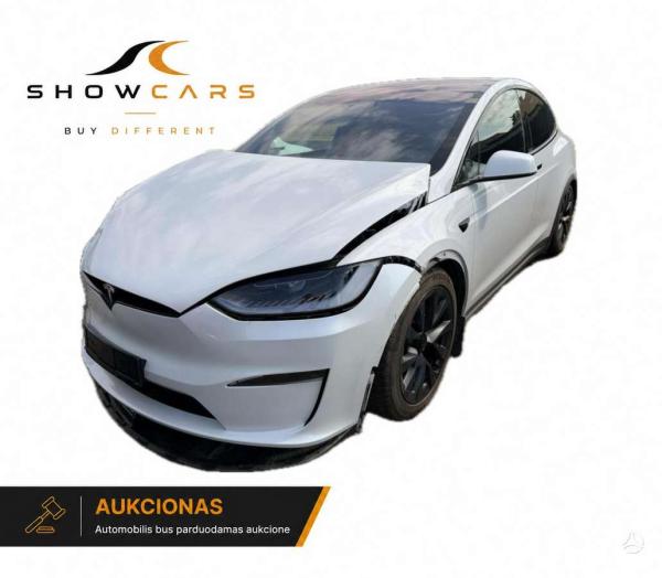 White Tesla Model X 2024 in Klaipeda, with an engine capacity of 0.00 L and mileage of 24 thousand km for 49800 €, photo 1 on AUTOMOTO.COM.LV