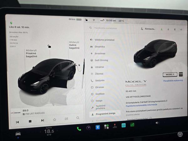 Black Tesla Model Y 2022 in Vilnius, with an engine capacity of 0.00 L and mileage of 50 thousand km for 30500 €, photo 8 on AUTOMOTO.COM.LV