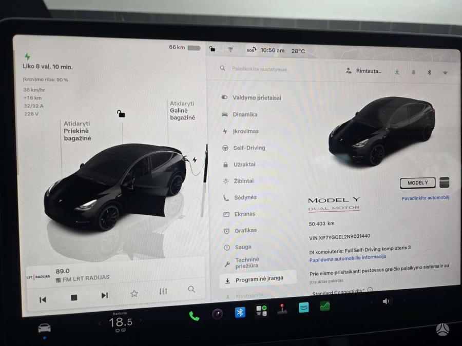 Melns Tesla Model Y 2022 Viļņa, ar dzinēja tilpumu 0.00 L un nobraukumu 50 tūkst. km par 30500 €, foto 9 vietnē AUTOMOTO.COM.LV